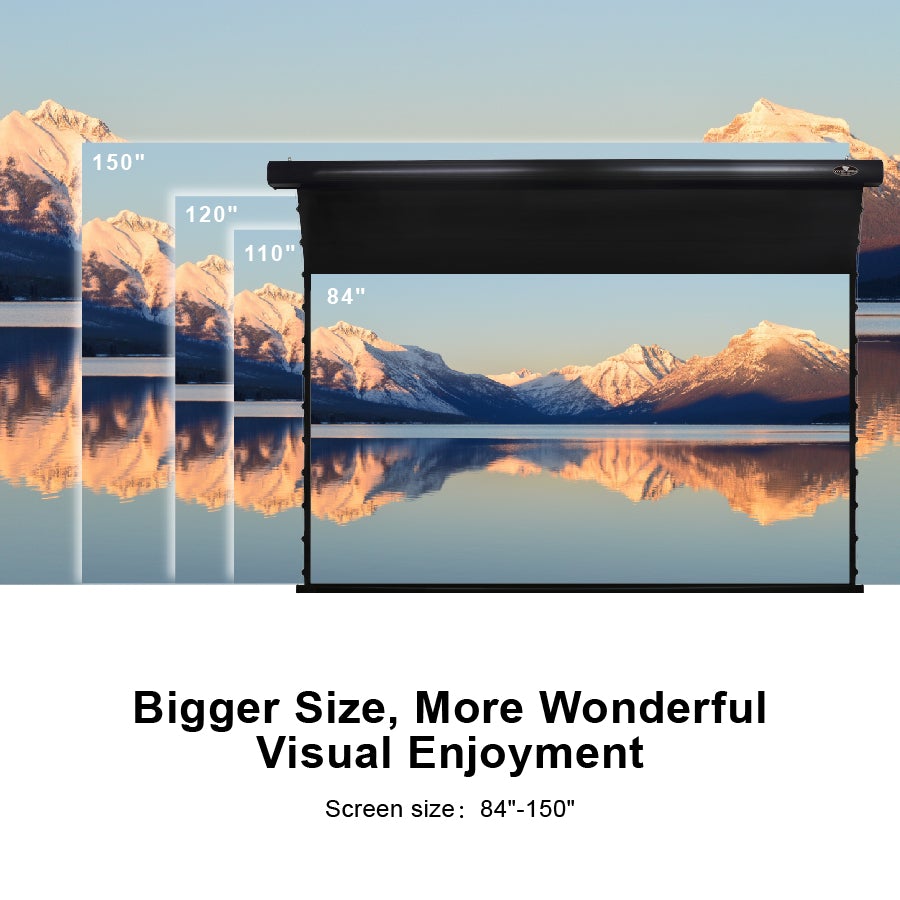 VIVIDSTORM Slimline P Acoustically Transparent Cinema White Motorised ...