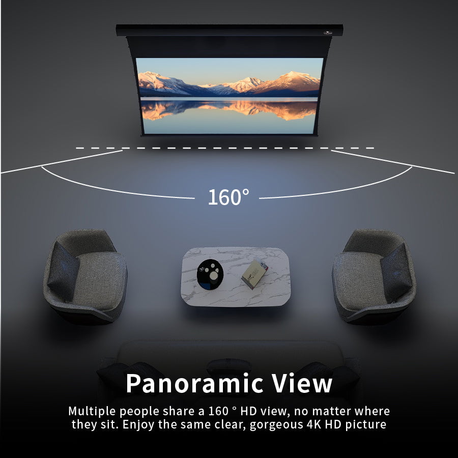 VIVIDSTORM Slimline P Acoustically Transparent Cinema White Motorised ...